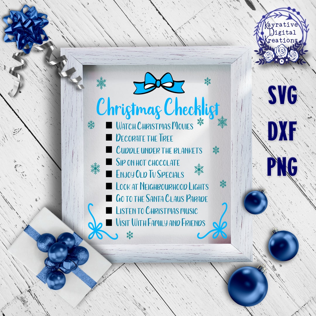 Christmas Check List SVG Instant Download - Etsy
