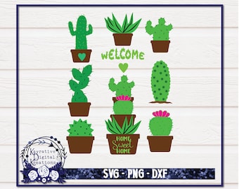 Cactus Clipart Bundle Cactus Svg Bundle Cricut Cut File Cactus Png ...