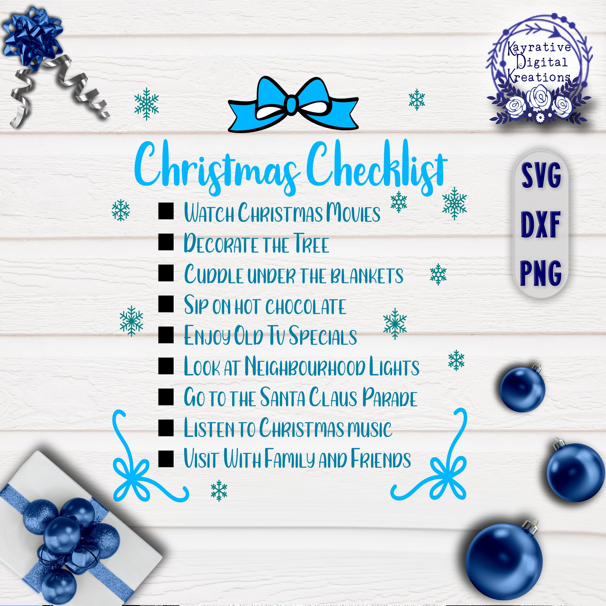 Christmas Check List SVG Instant Download - Etsy