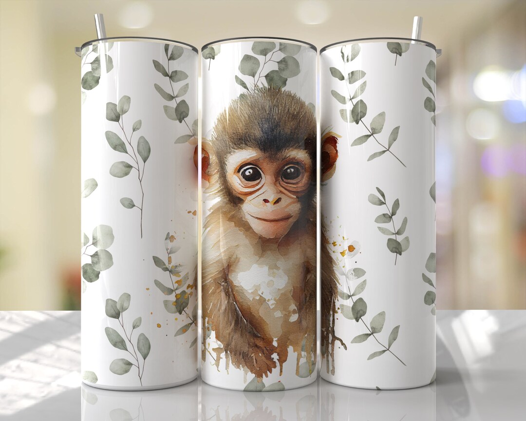 Boho Monkey or Baby Monkey Tumbler - Etsy
