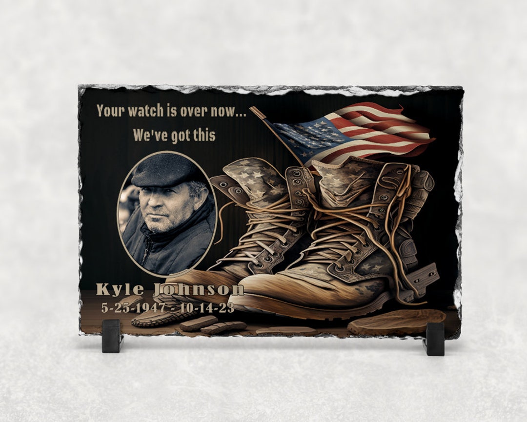 Personalized Memorial Slate for Veterans Your Watch is - Etsy