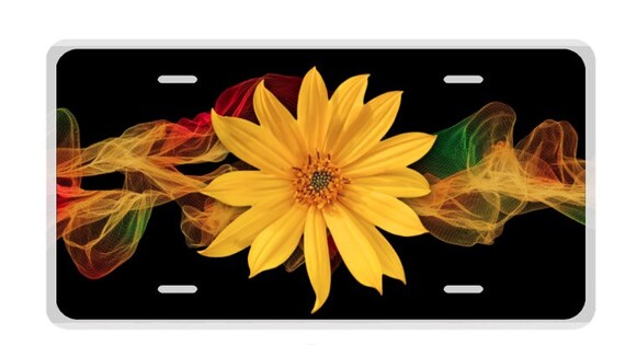 License Plates Yellow flower license plate Electronics & Accessories ...