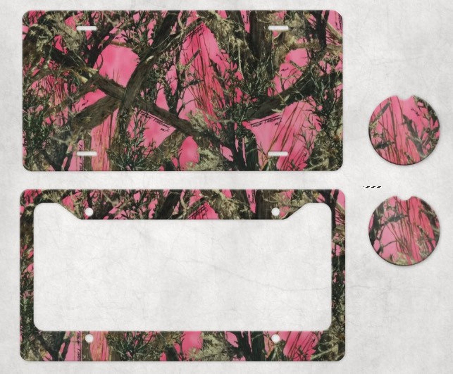 Pink Camo License Plate Set - Etsy
