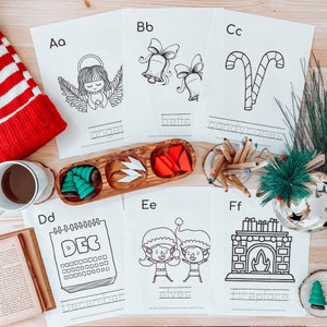 Christmas Printables Kids.christmas Coloring Pages.christmas Alphabet ...