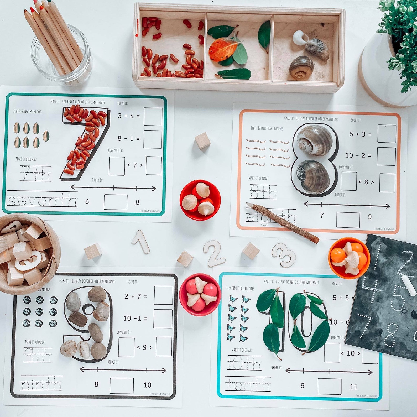 Nature Math|math Activities|beginning Numbers|kindergarten|preschool ...