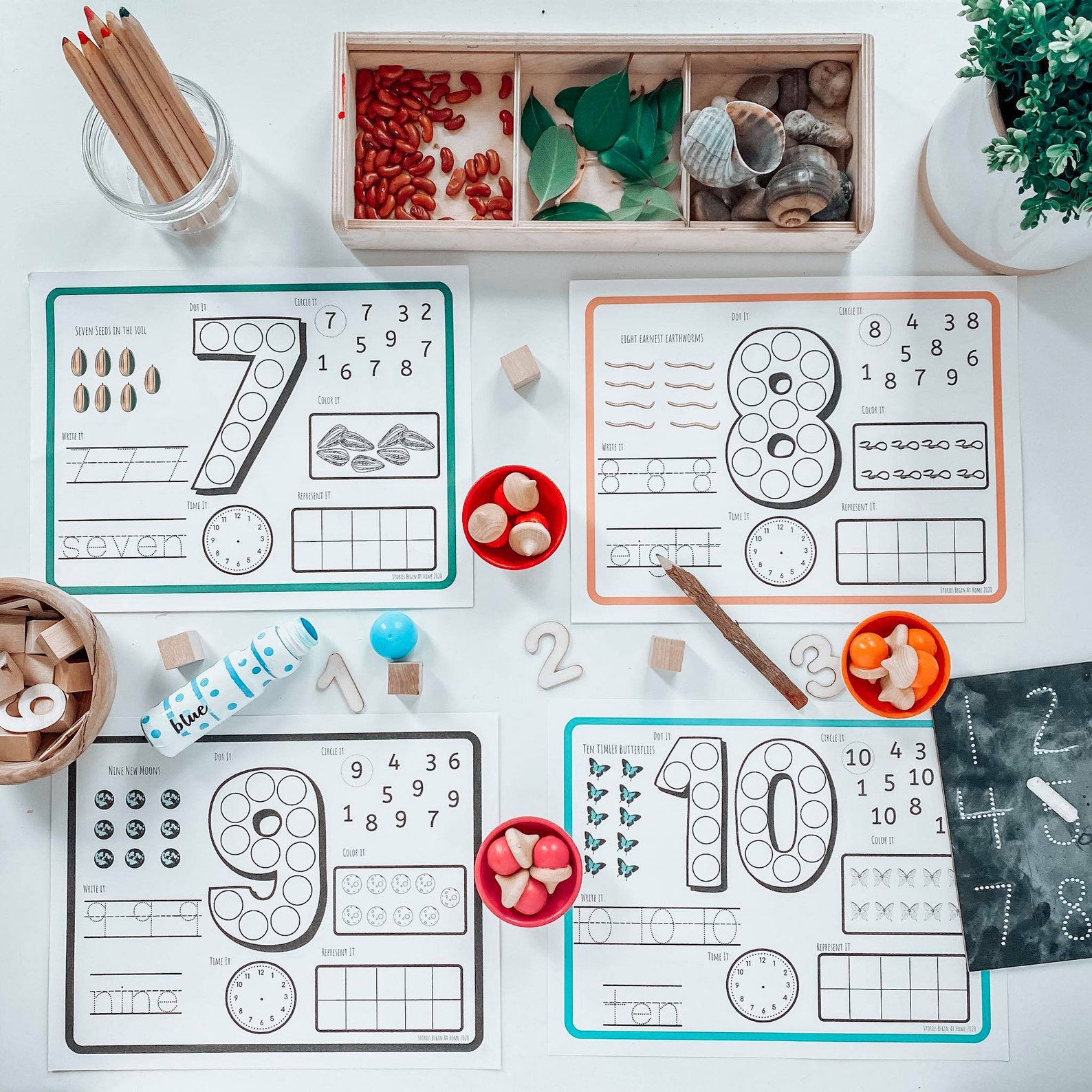Nature Math|math Activities|beginning Numbers|kindergarten|preschool ...