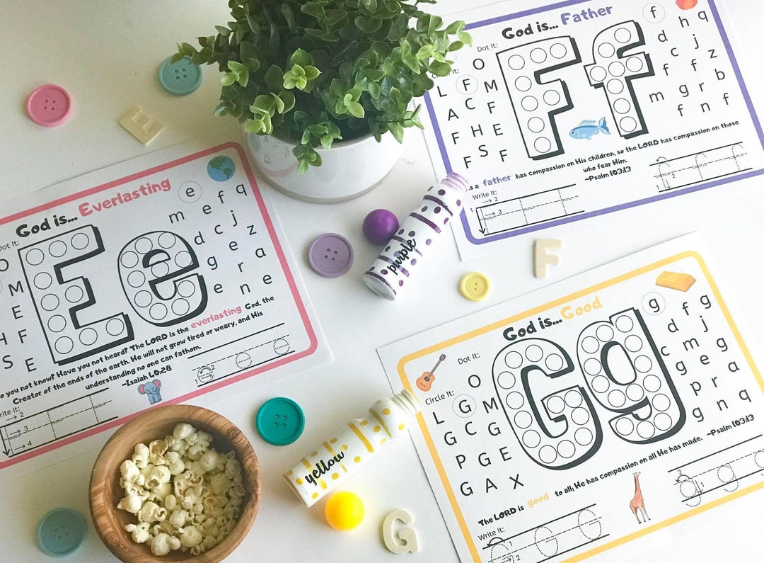 ABC Bible Activities for Kids, Kid's Bible Verse Alphabet, Kid's ...