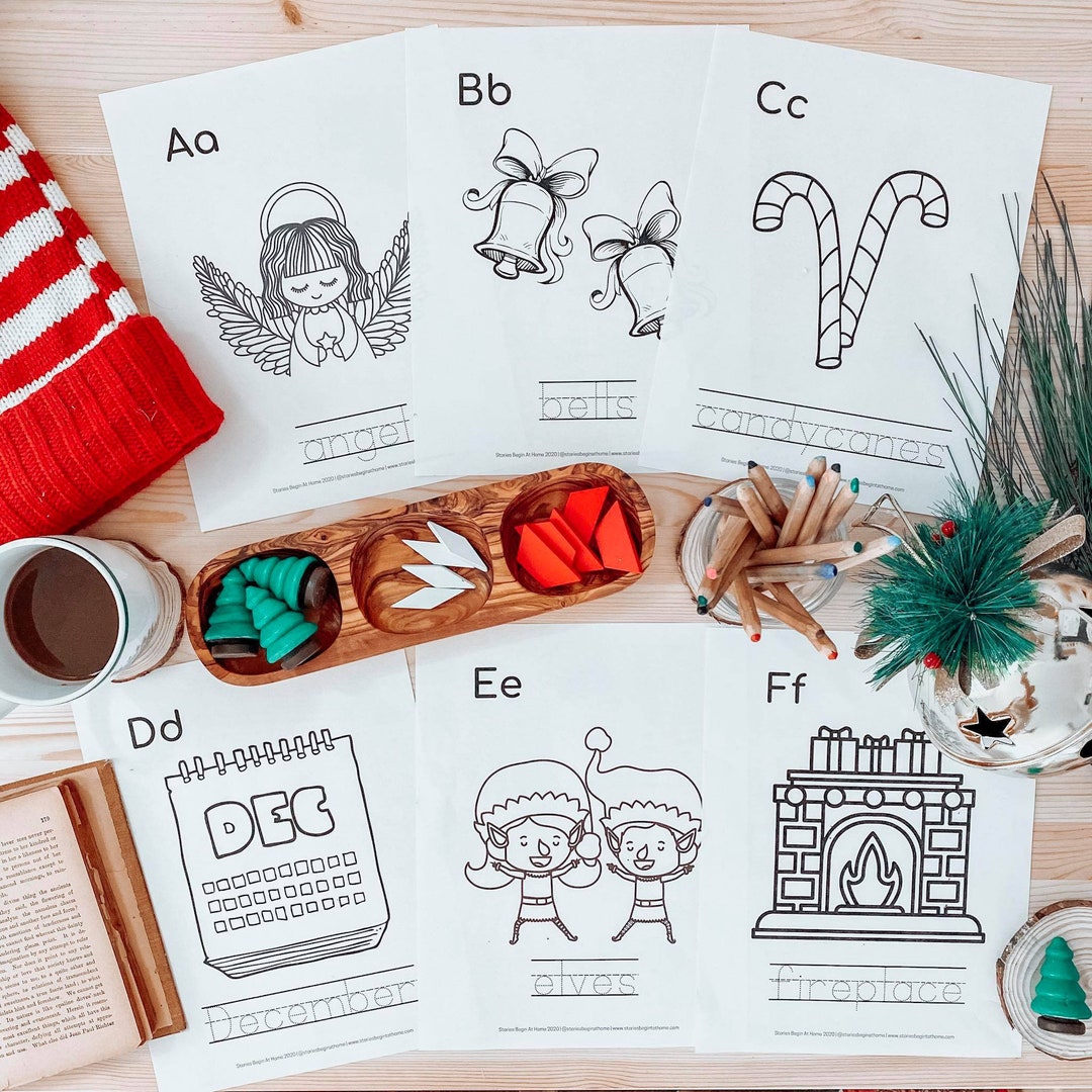 Christmas Printables Kids.christmas Coloring Pages.christmas Alphabet ...
