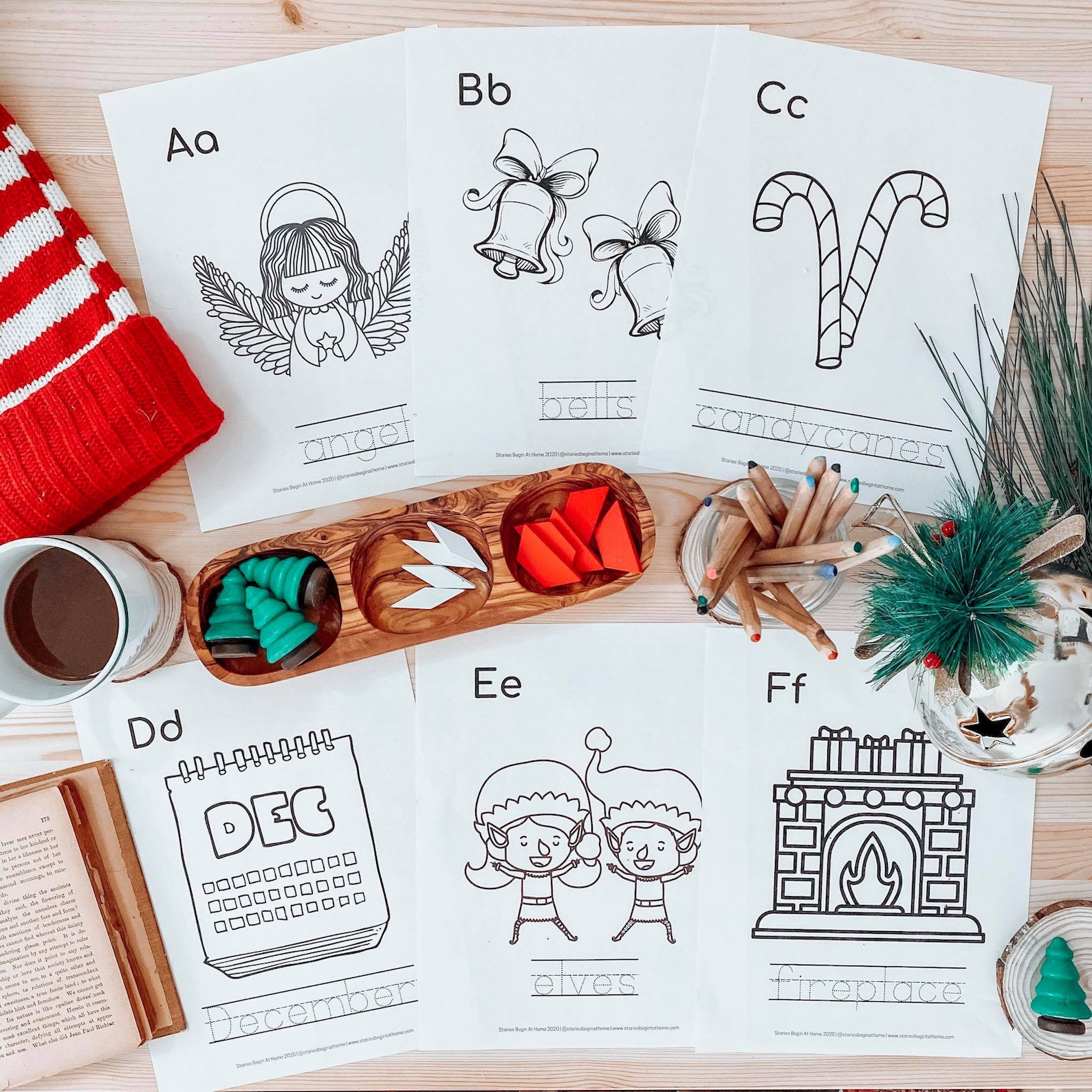 Christmas Printables Kids.christmas Coloring Pages.christmas Alphabet ...
