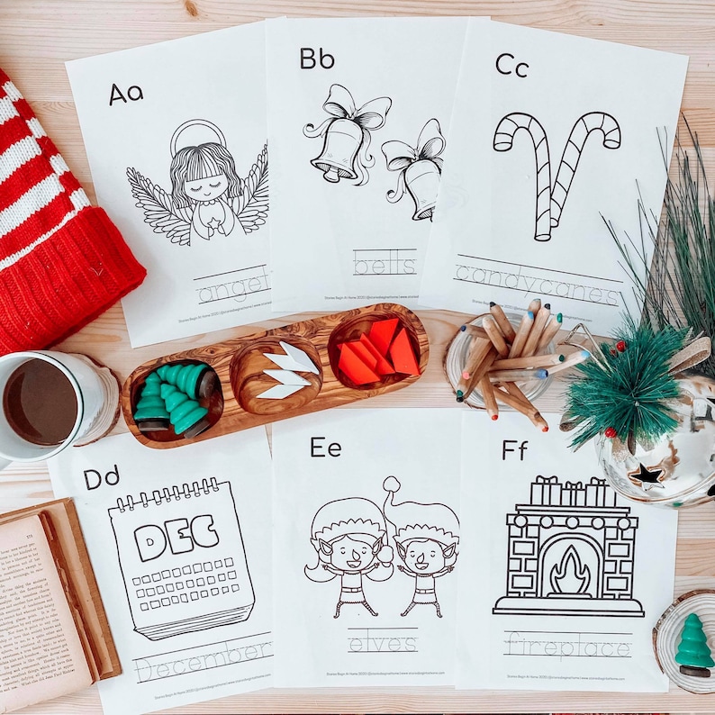 Christmas Printables Kids.christmas Coloring Pages.christmas Alphabet ...