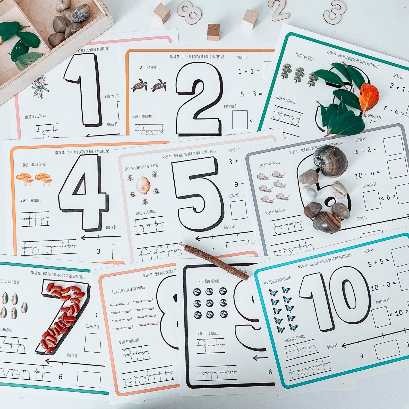 Nature Math|math Activities|beginning Numbers|kindergarten|preschool ...