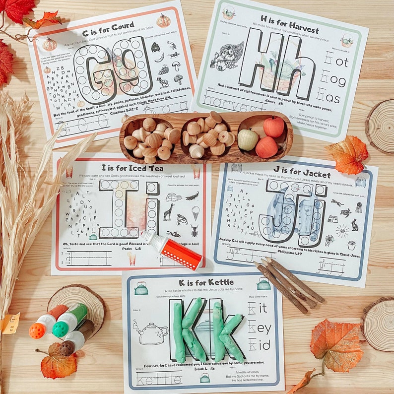 Fall Alphabet Printables|scripture Alphabet|fall Activities for Kids ...