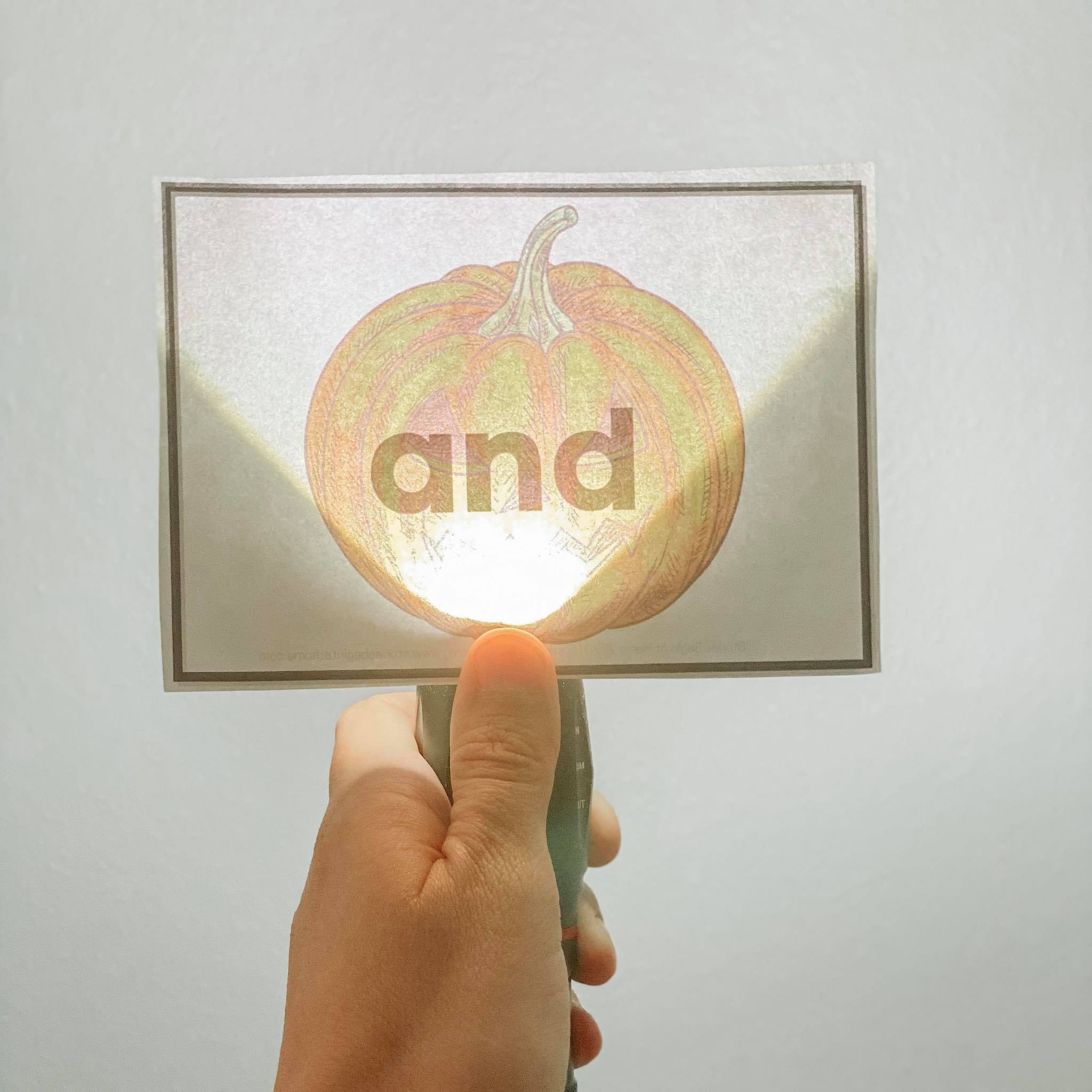 Jack-o-lantern Flashlight Sight Word Flash Cards. Sight Words Cards ...