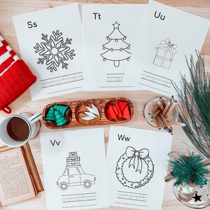 Christmas Printables Kids.christmas Coloring Pages.christmas Alphabet ...