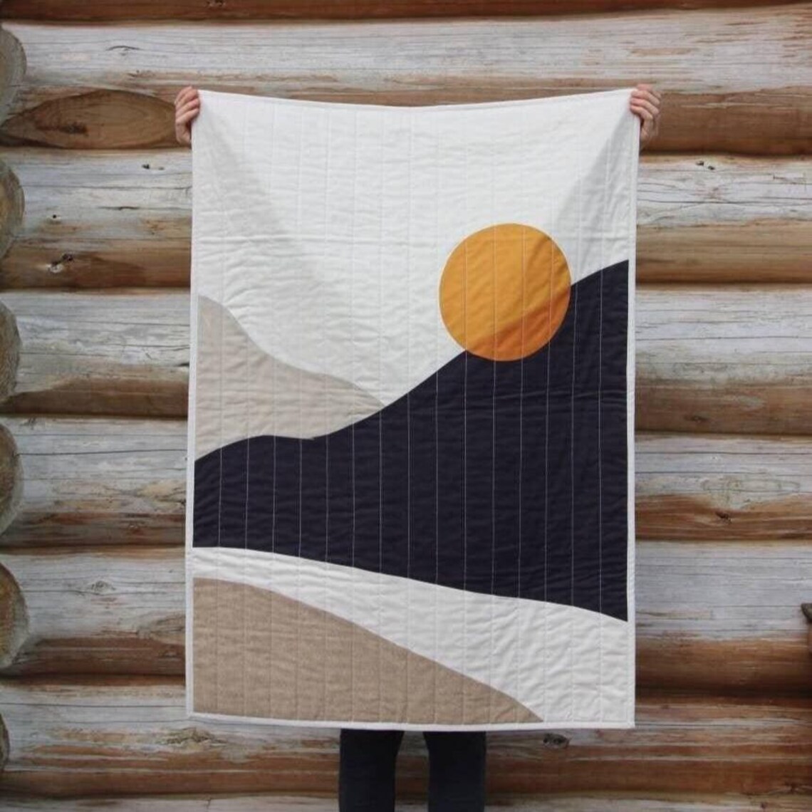 Minimalist Mountain Wall Art Vertical Quilt Tapestry - Etsy