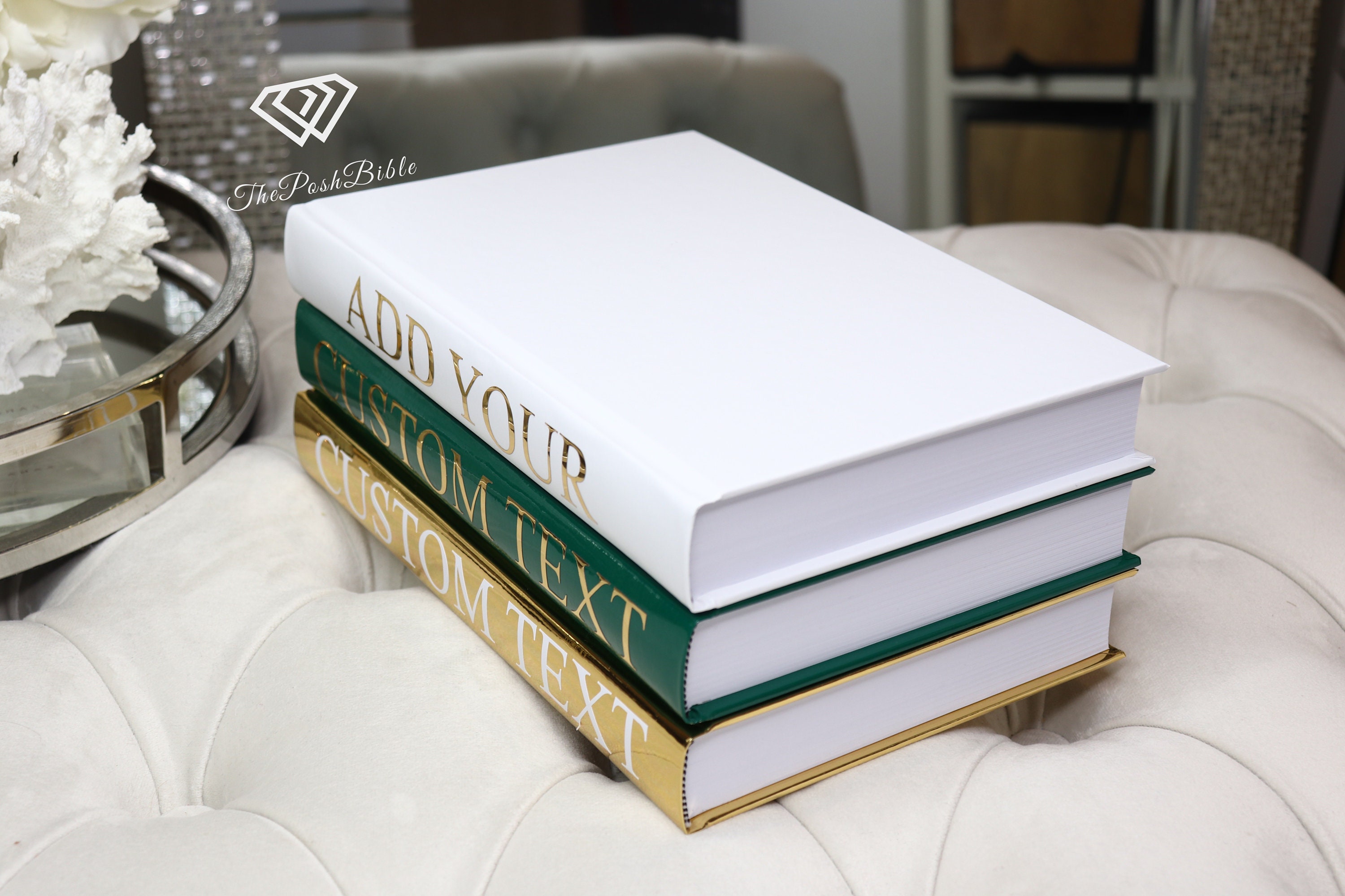 3 BLANK Page BOOK Set Designer Custom Books for Home Decor - Etsy