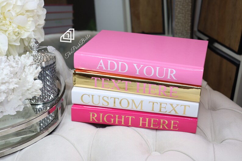 4 Pink Gold BOOK Set Designer Custom Books for Home Shelf - Etsy