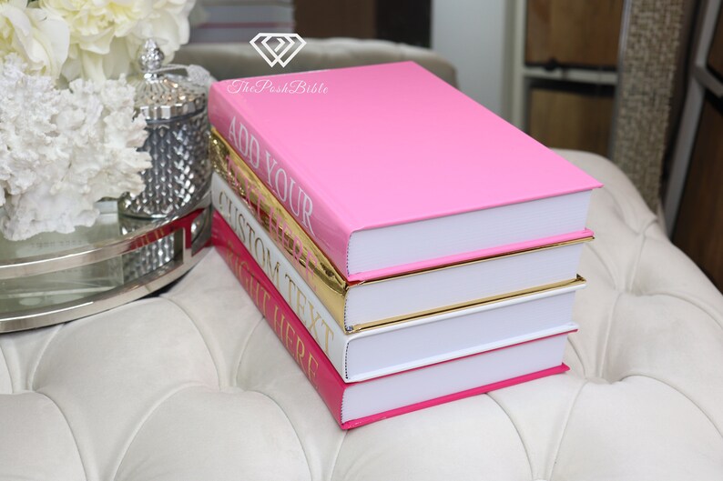 4 Pink Gold BOOK Set Designer Custom Books for Home Shelf - Etsy