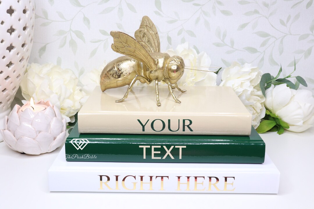 Custom Book Set for Home Shelf Decor Coffee Table Books BLANK PAGES ...
