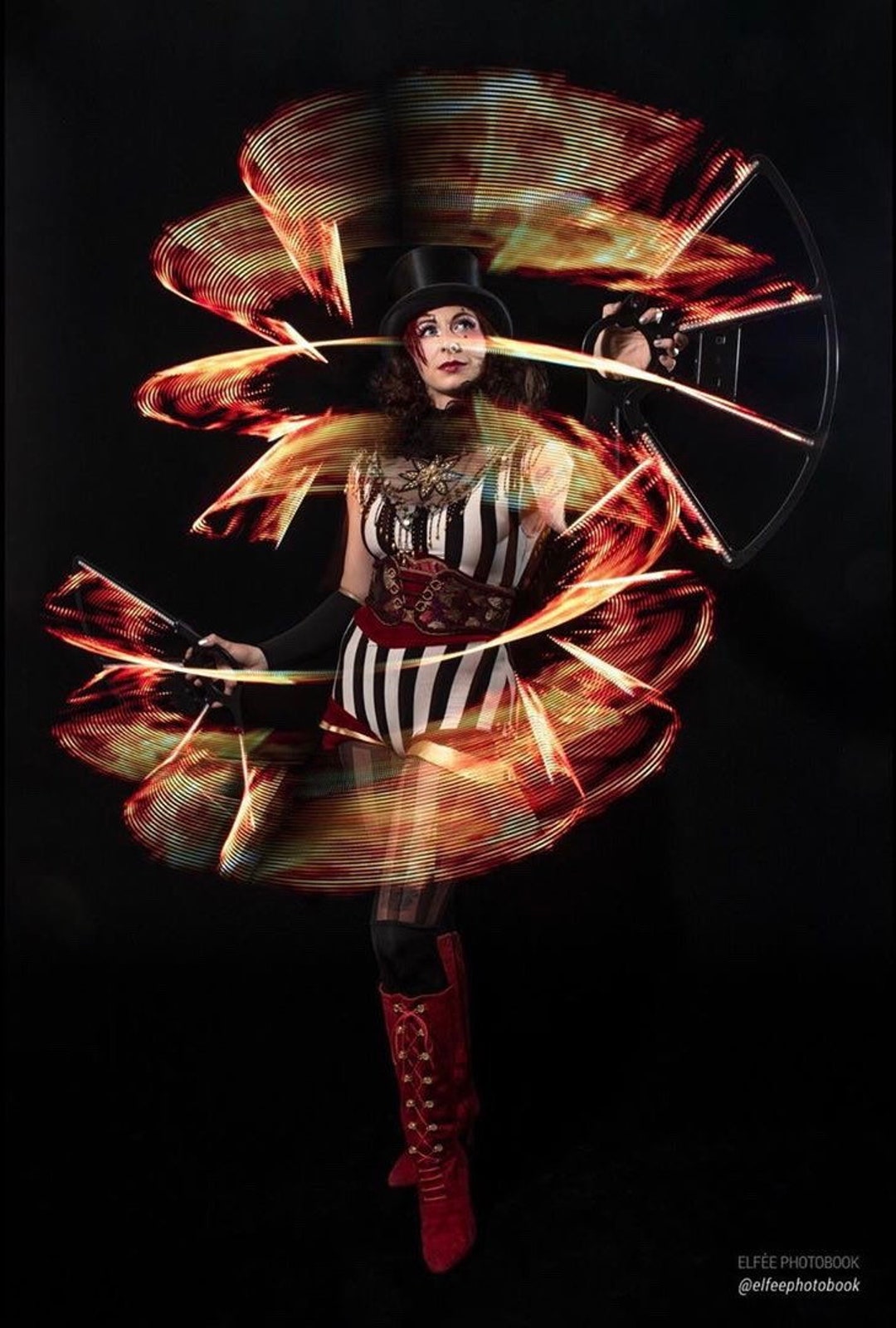 Easy Pixel Fans 36 LED Flow Circus Props Hypnoizm Show Performance Show ...