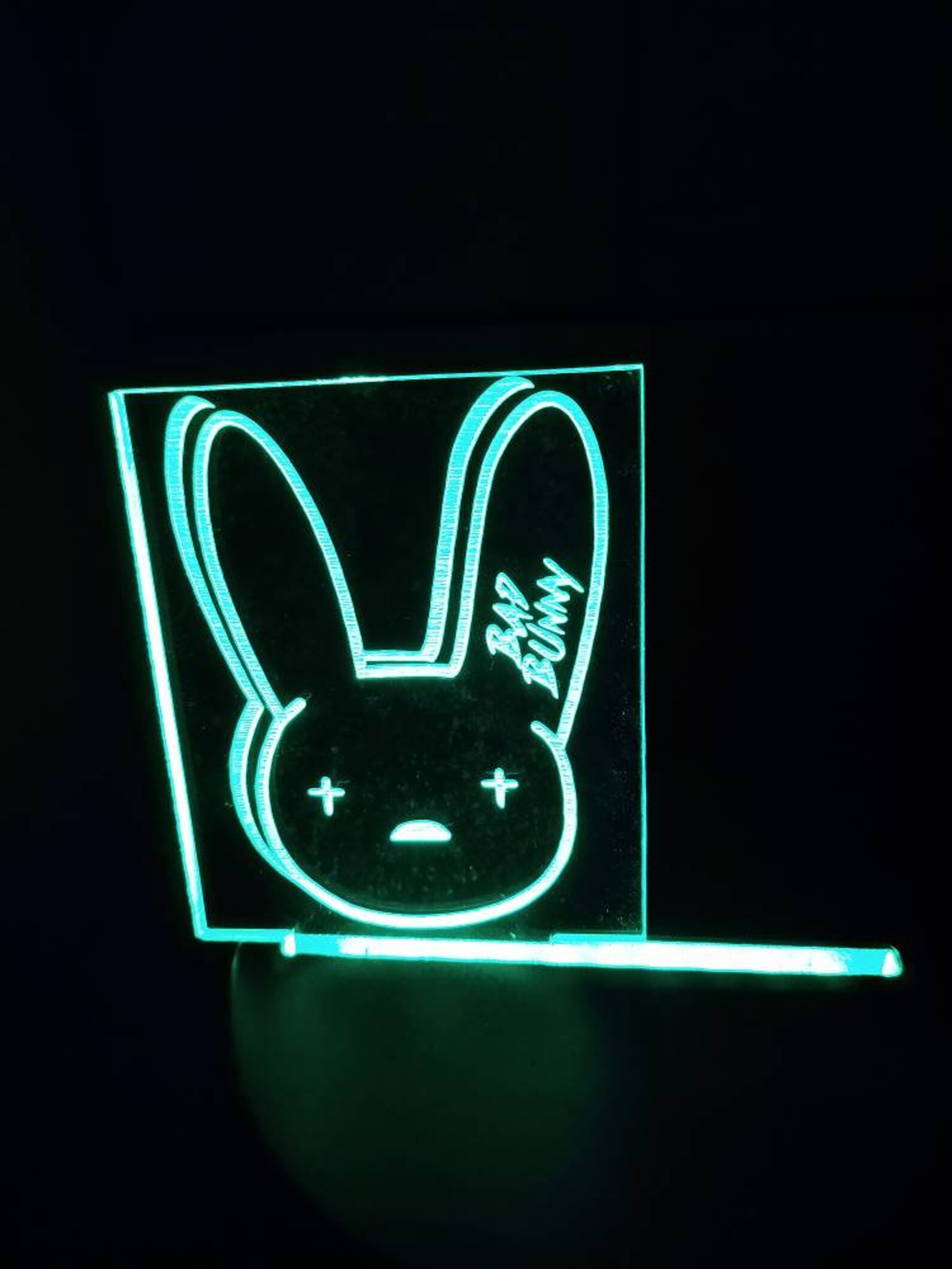 Bad Bunny Logo Light up LED Engraved Sign Sty2 | Etsy