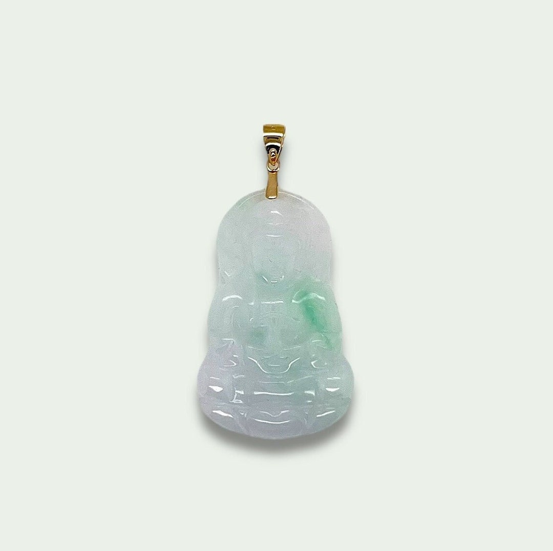 Genuine Jade Guan Yin Pendant Beautiful Lavender/green Jade Buddha ...