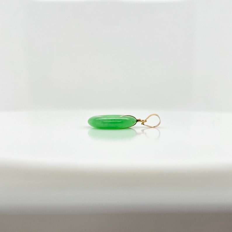 Real Jade Small Donut Round Pendant-jade Circle Necklace-solid - Etsy
