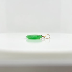 Real Jade Small Donut Round Pendant-jade Circle Necklace-solid 14K ...