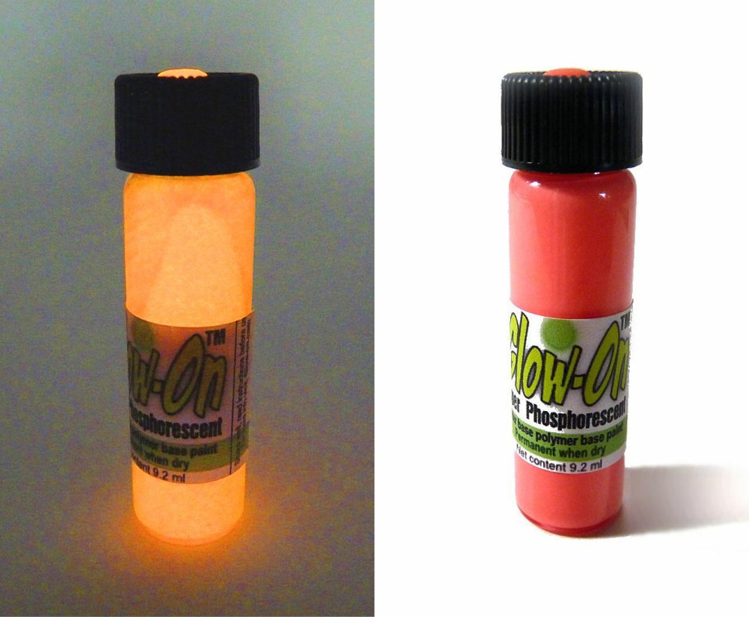 Glow-on® Super Phosphorescent Glow Paint Largel 9.2 Ml Vial RED - Etsy