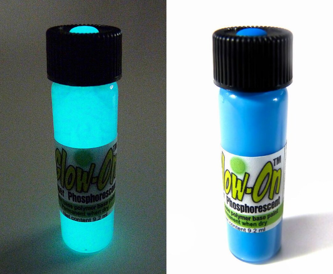 Glow-on® Super Phosphorescent Glow Paint Large 9.2 Ml Vial BLUE - Etsy