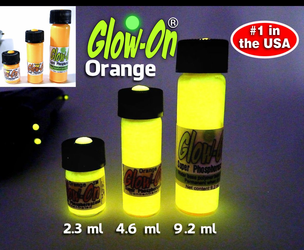 Glow-on® Super Phosphorescent Glow Paint Small 2.3 Ml Vial ORANGE - Etsy