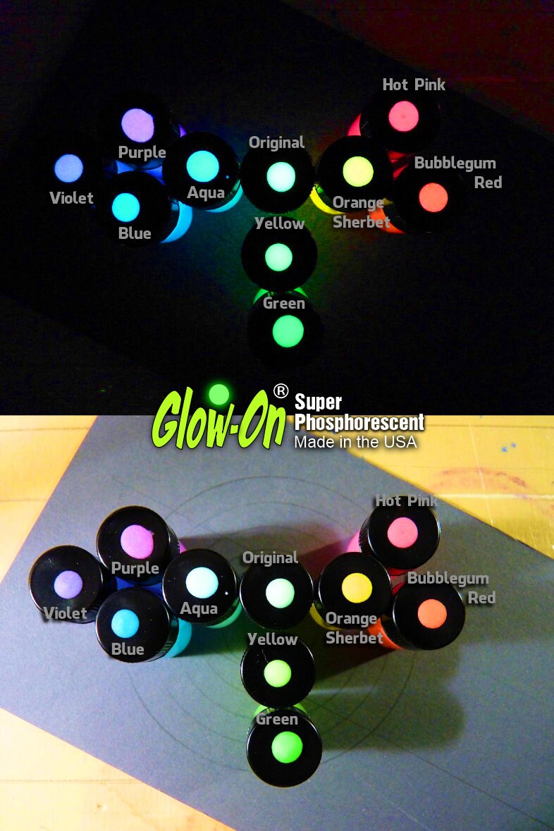 Glow-on® Super Phosphorescent Glow Paint Large 9.2 Ml Vial ORIGINAL - Etsy