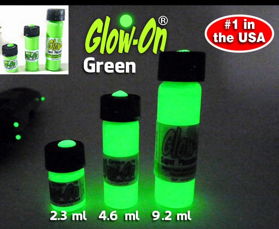 Glow-on® Super Phosphorescent Glow Paint Small 2.3 Ml Vial GREEN - Etsy