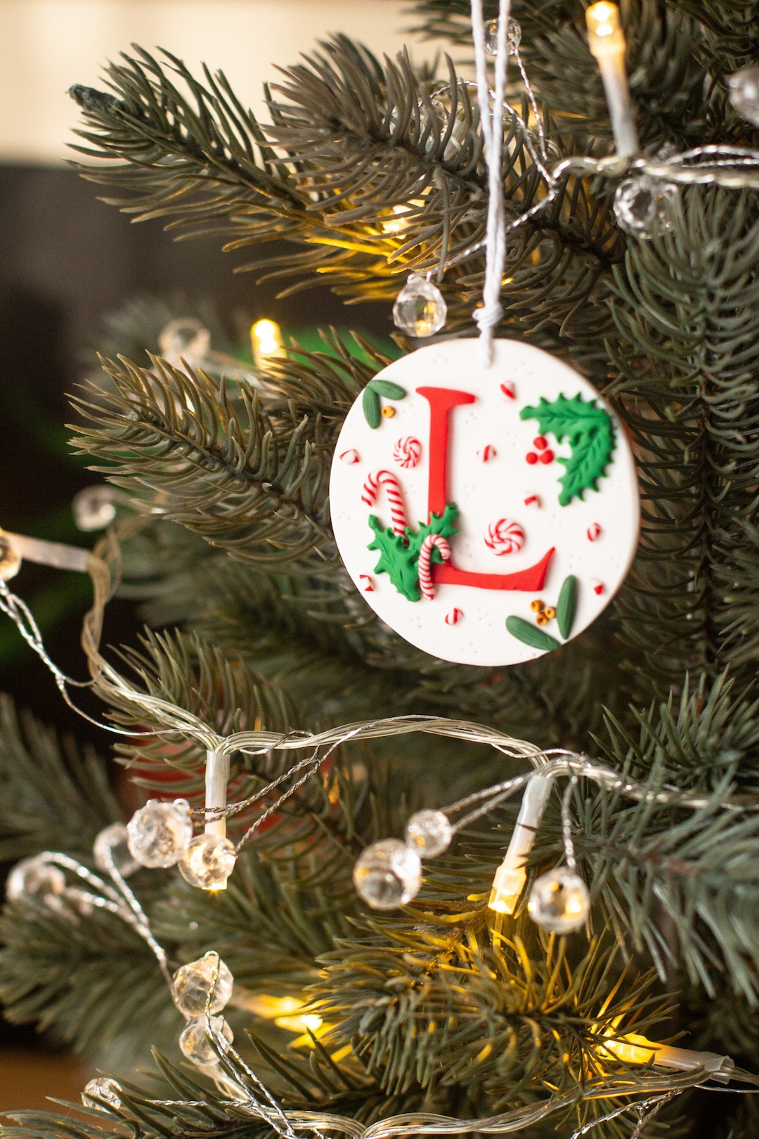 Personalized Alphabet Initial Letter Christmas Ornament, Christmas Tree ...