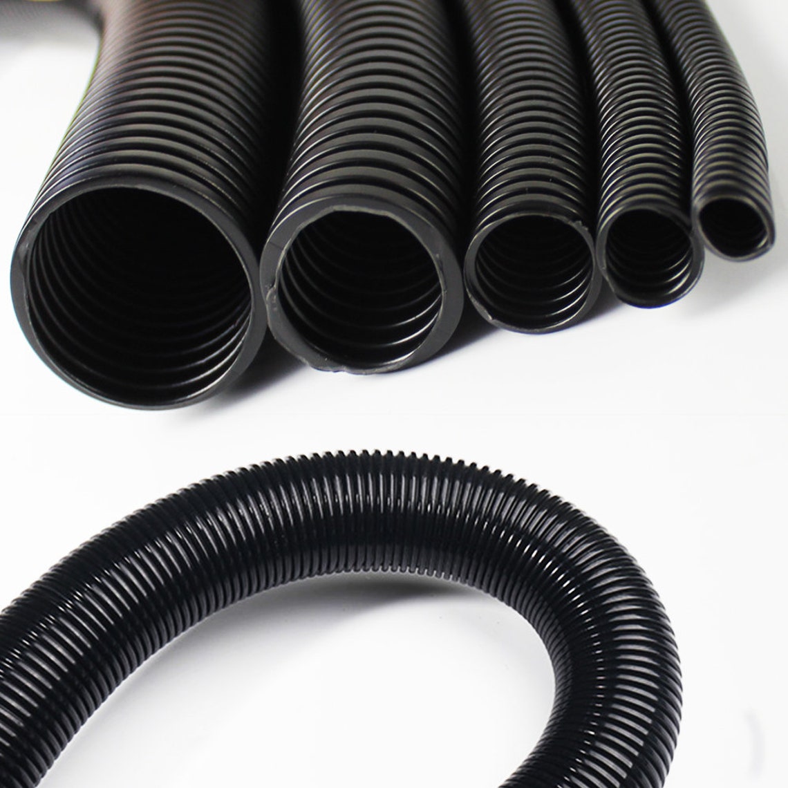 Black Split Wire Loom Conduit Corrugated Choose Hot Sizes Flex - Etsy
