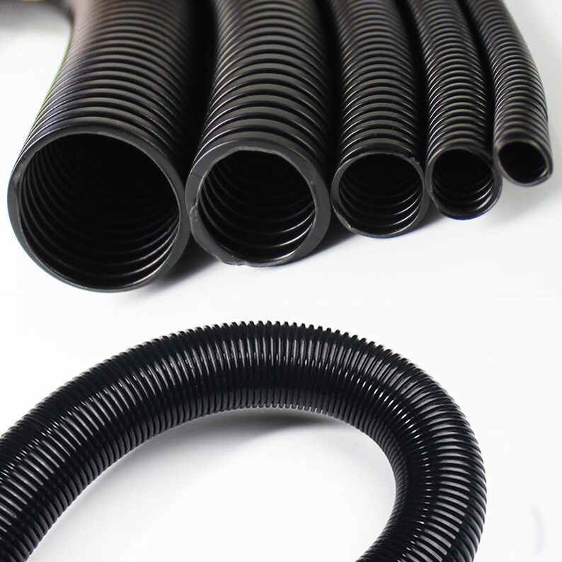 Black Split Wire Loom Conduit Corrugated Choose Hot Sizes Flex - Etsy