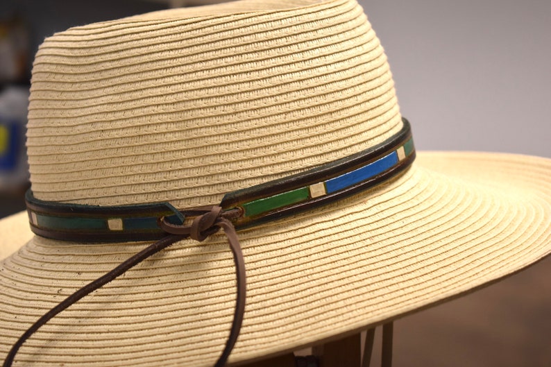 Leather Hat Band Hand Painted Hatband Boho Hatband Western - Etsy