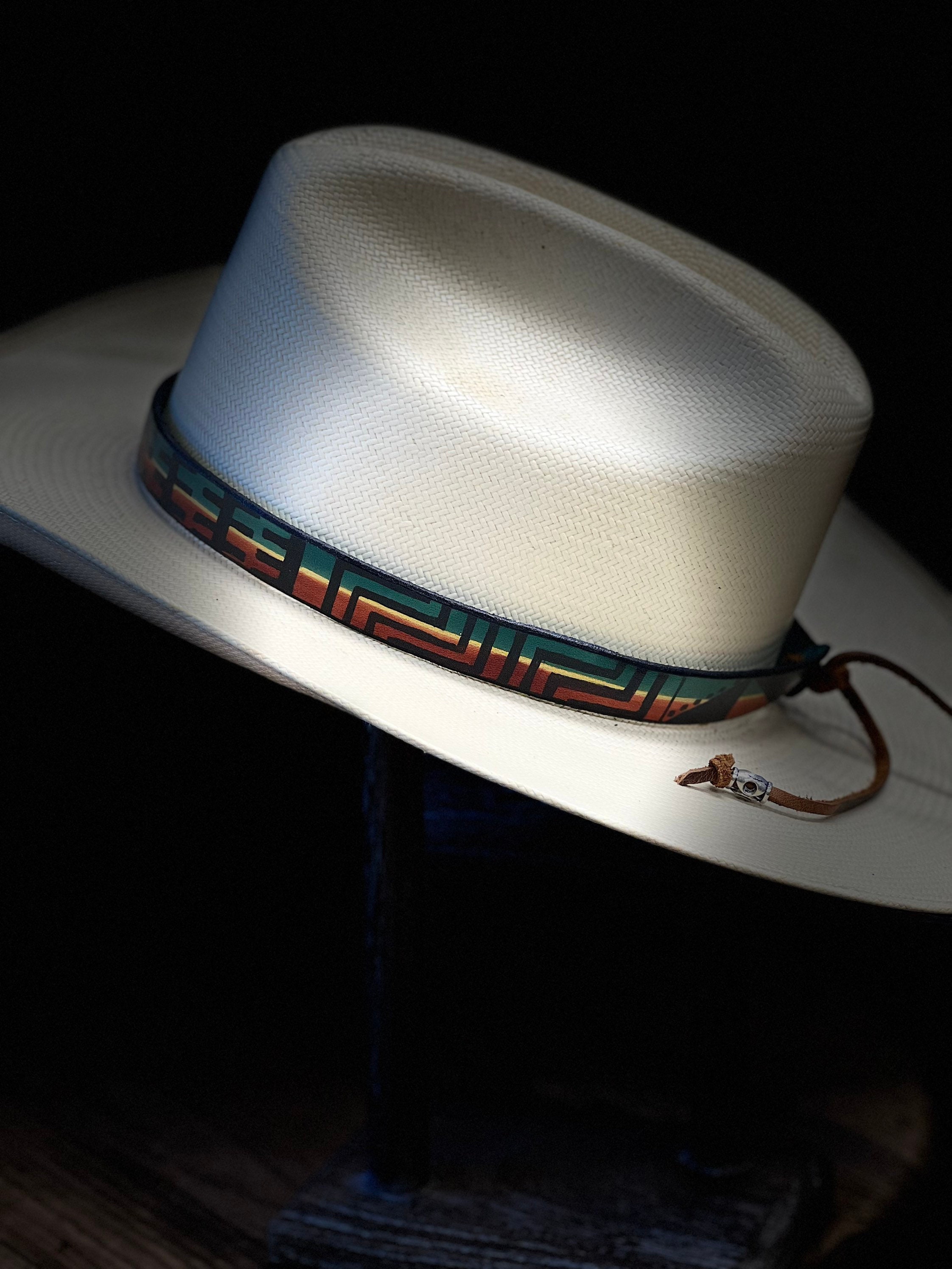 Hand-painted Leather Hat Band, Customized, Adjustable - Etsy