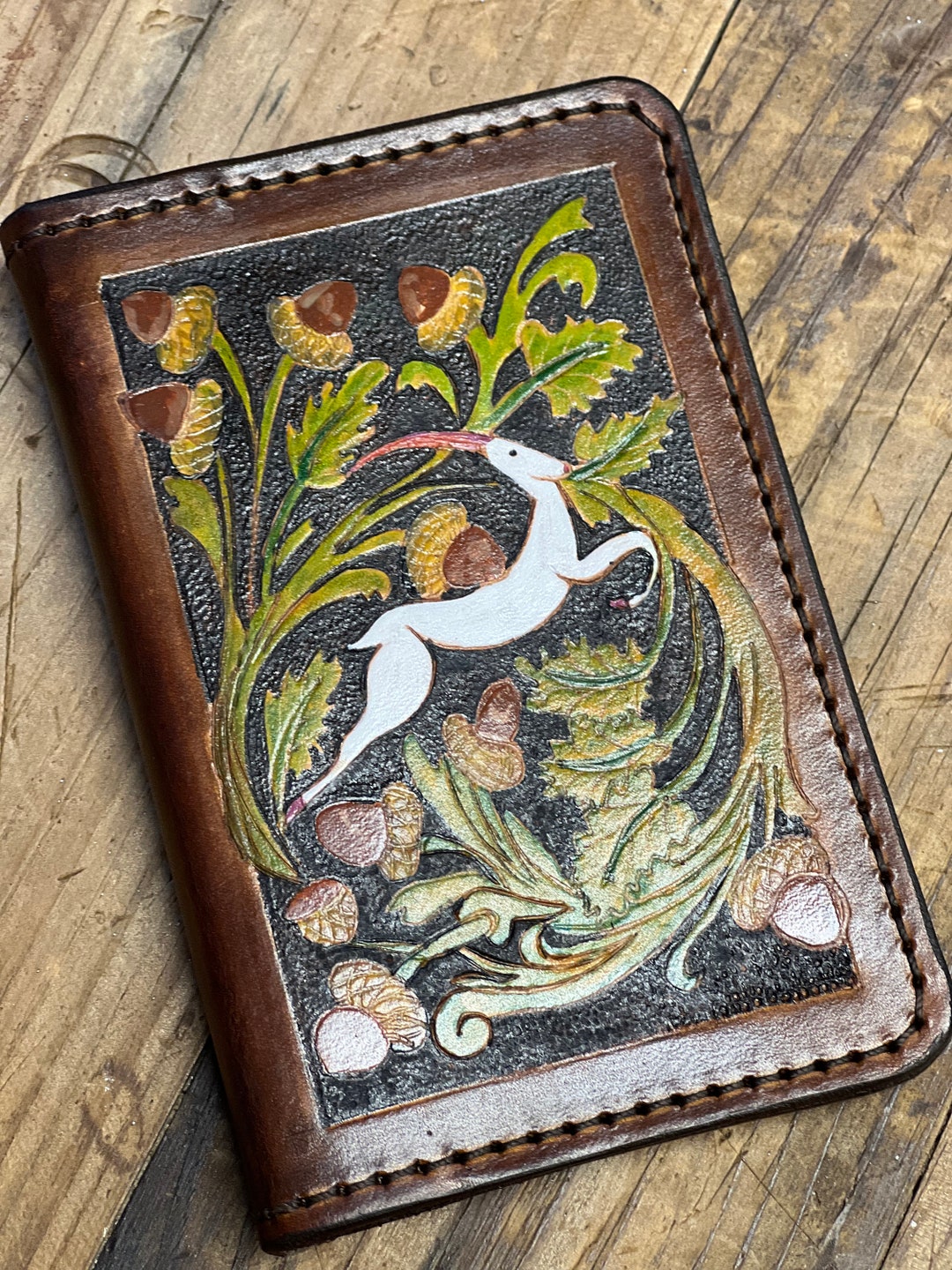 A-5 Custom Leather Journal Cover, Hand Painted Diary - Etsy