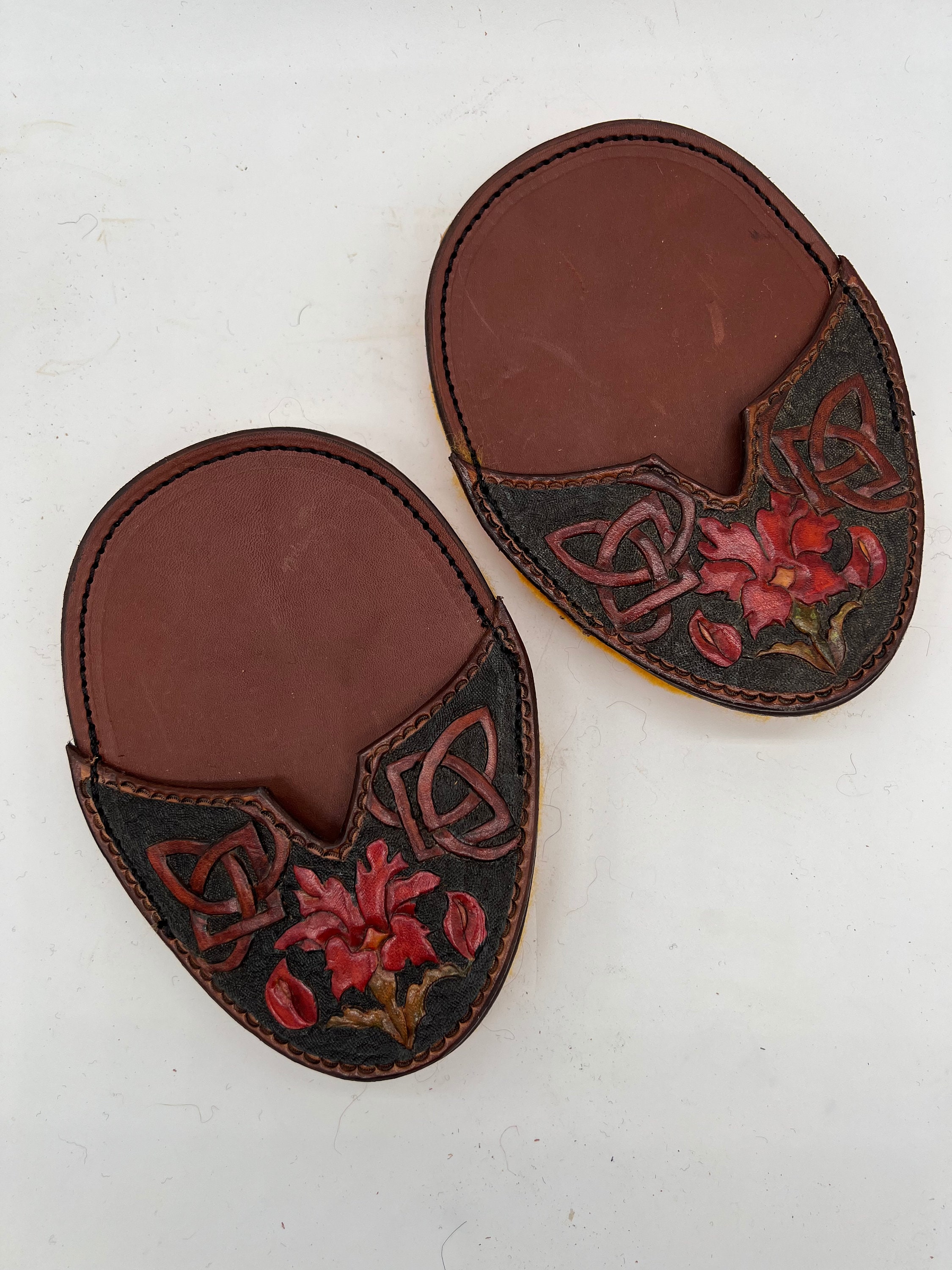 Hand-tooled Leather Cinch Guards With Sheepskin Lining – Western ...