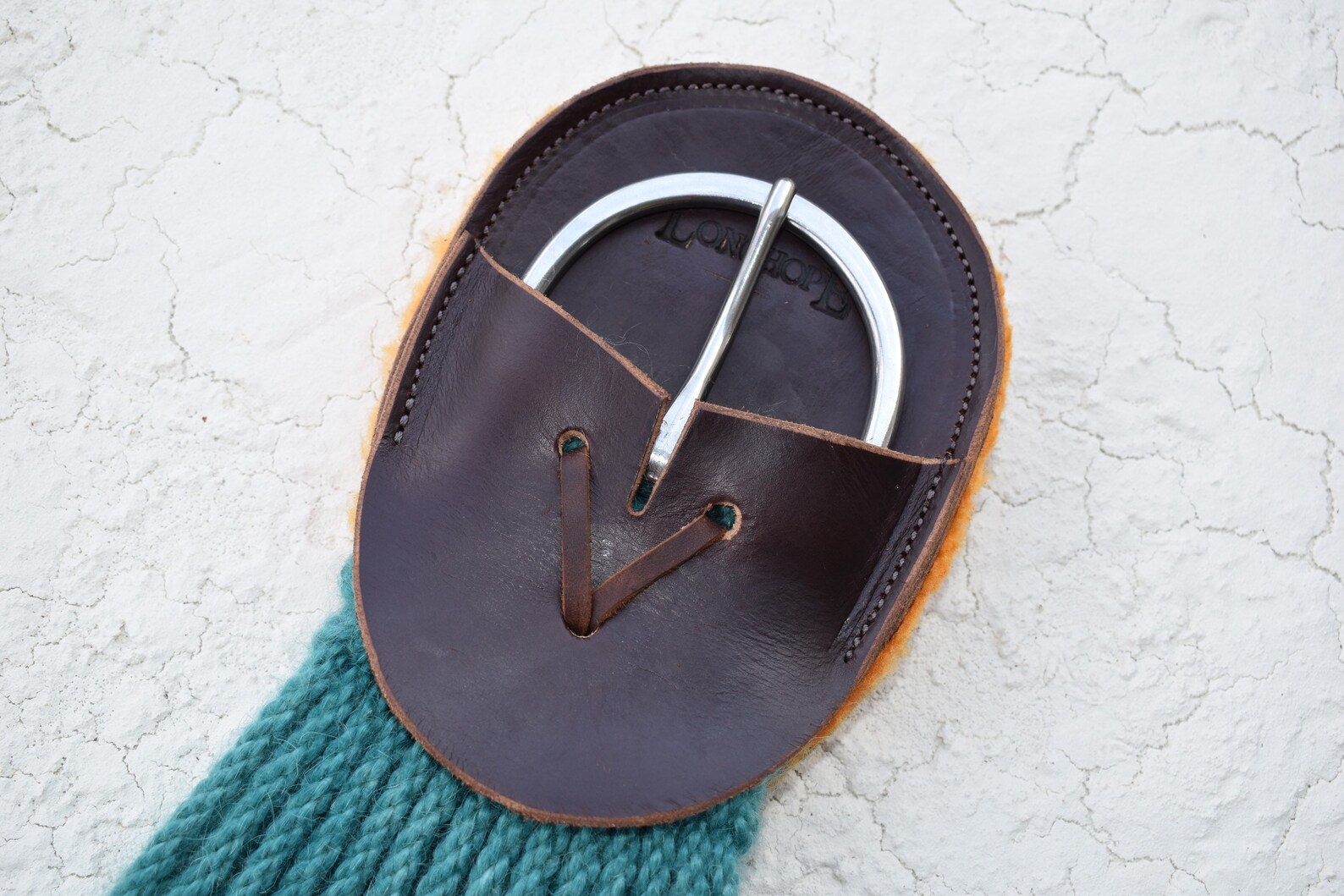 Leather Cinch Guard Buckle Protector Girth Guard Leather Pocket Style ...