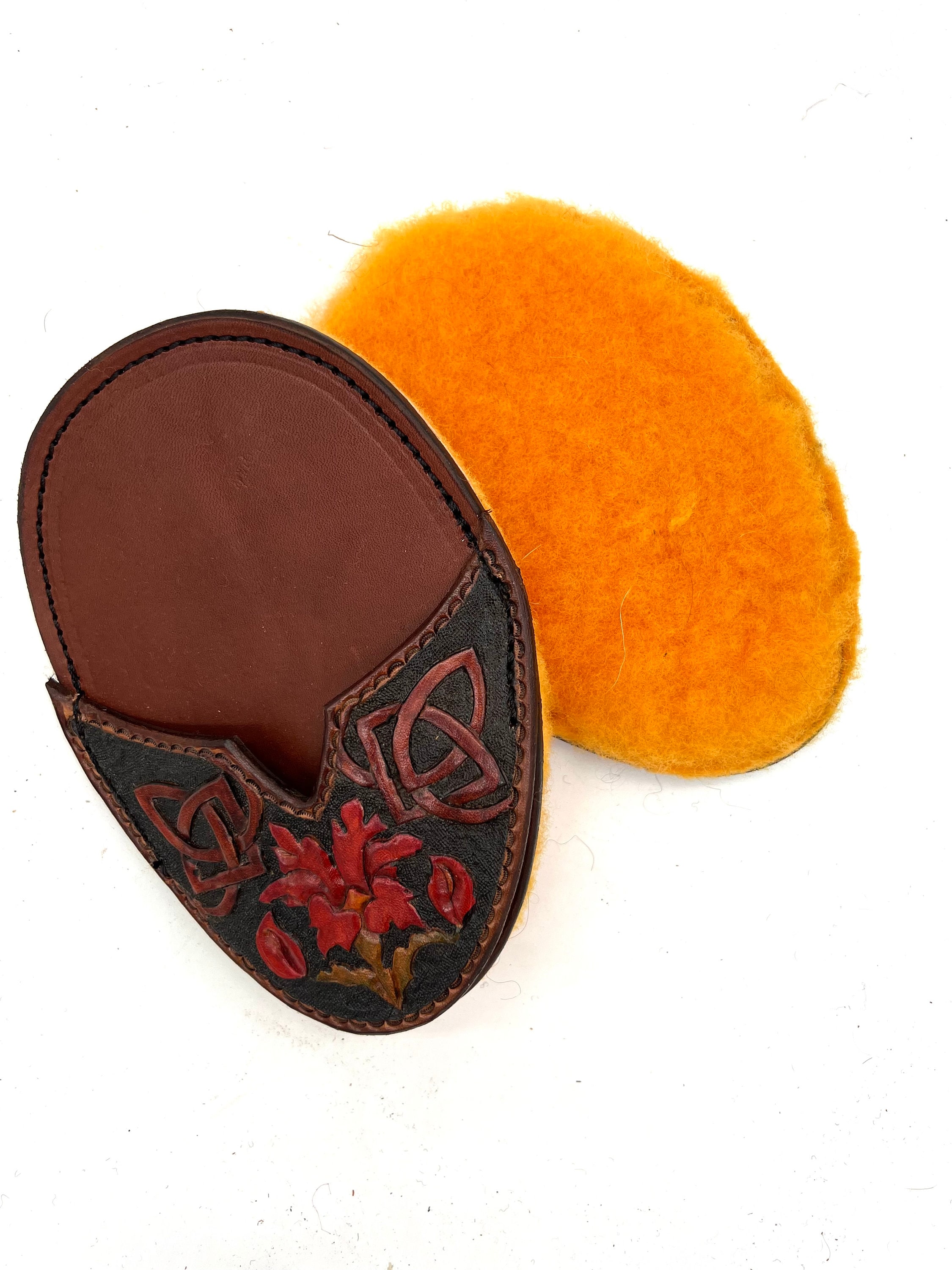 Hand-tooled Leather Cinch Guards With Sheepskin Lining – Western ...