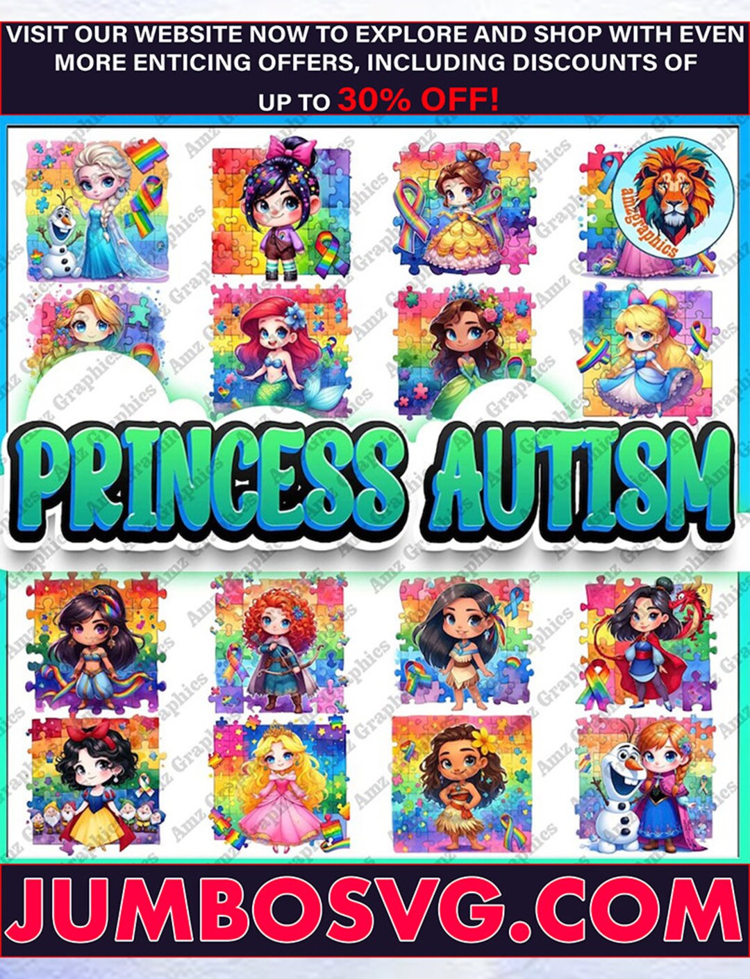 15 Autism Princess Png Bundle, Autism Awareness Png, Awareness Png, Be ...