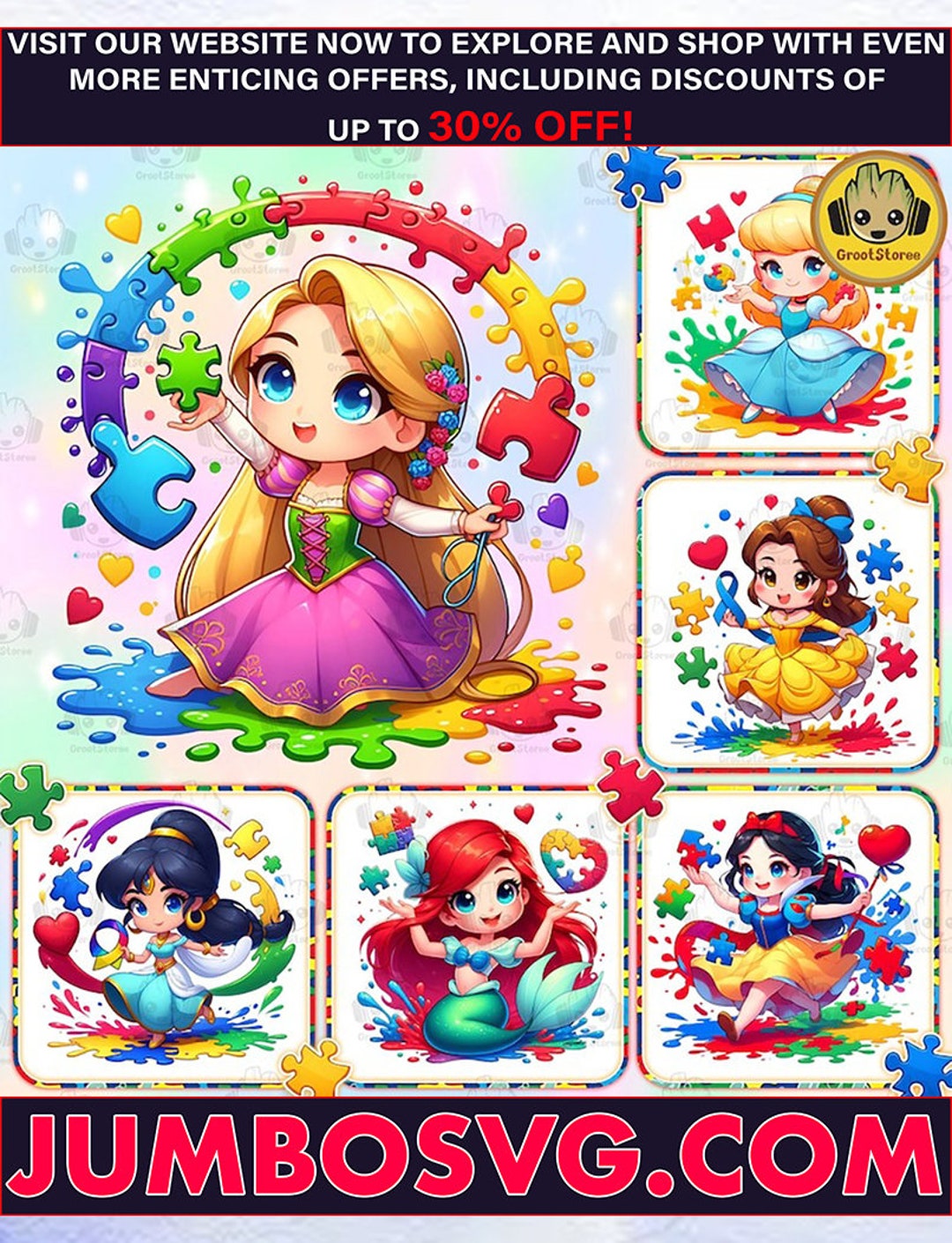 Autism Princess Png Bundle, Autism Awareness Png, Awareness Png, Be ...