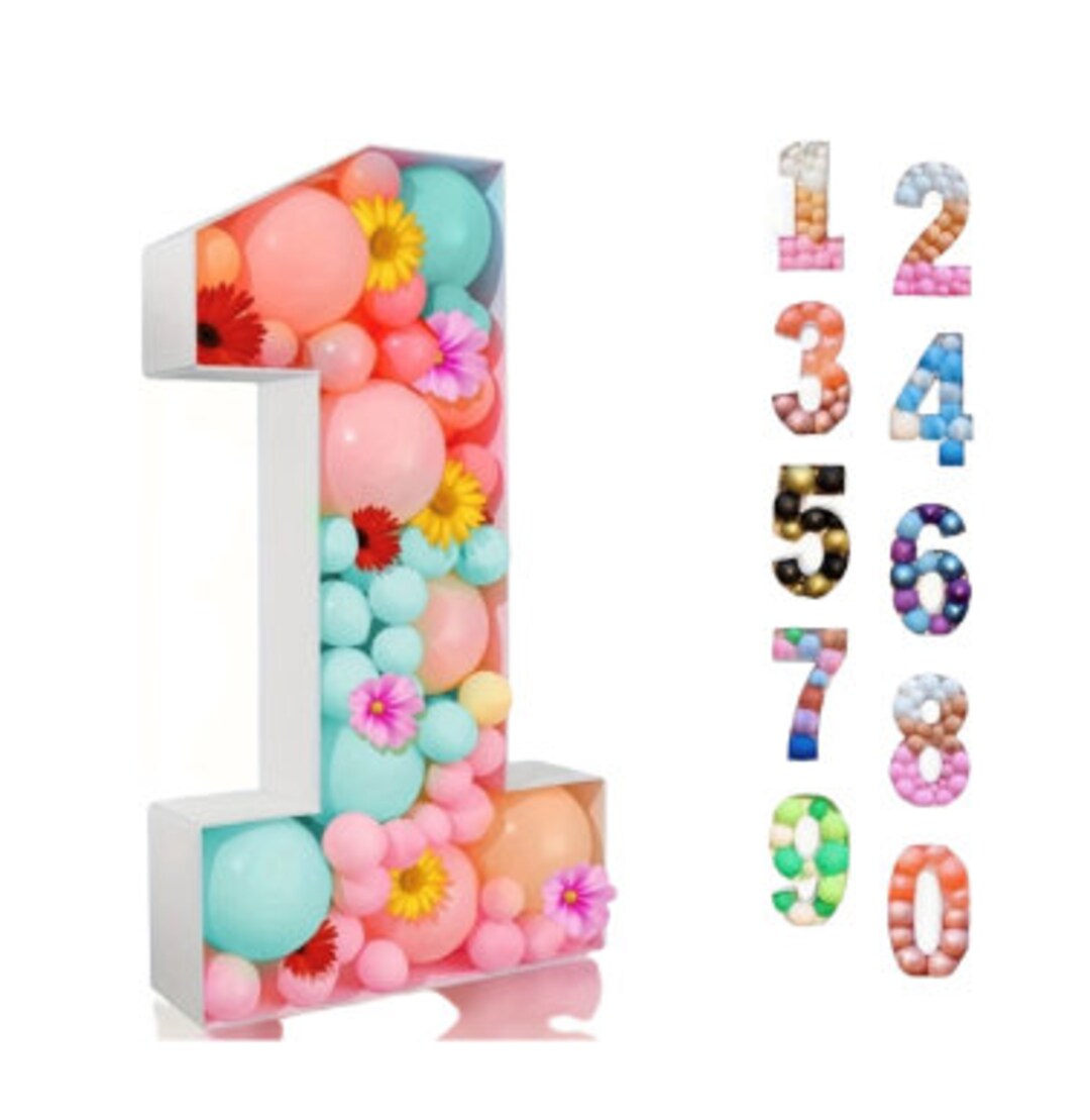3ft Mosaic Balloon NUMBER Frame Balloon Number Standing Number Balloon ...