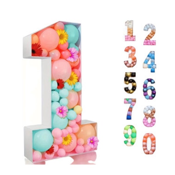 Mosaic Balloon Number Frame - Etsy