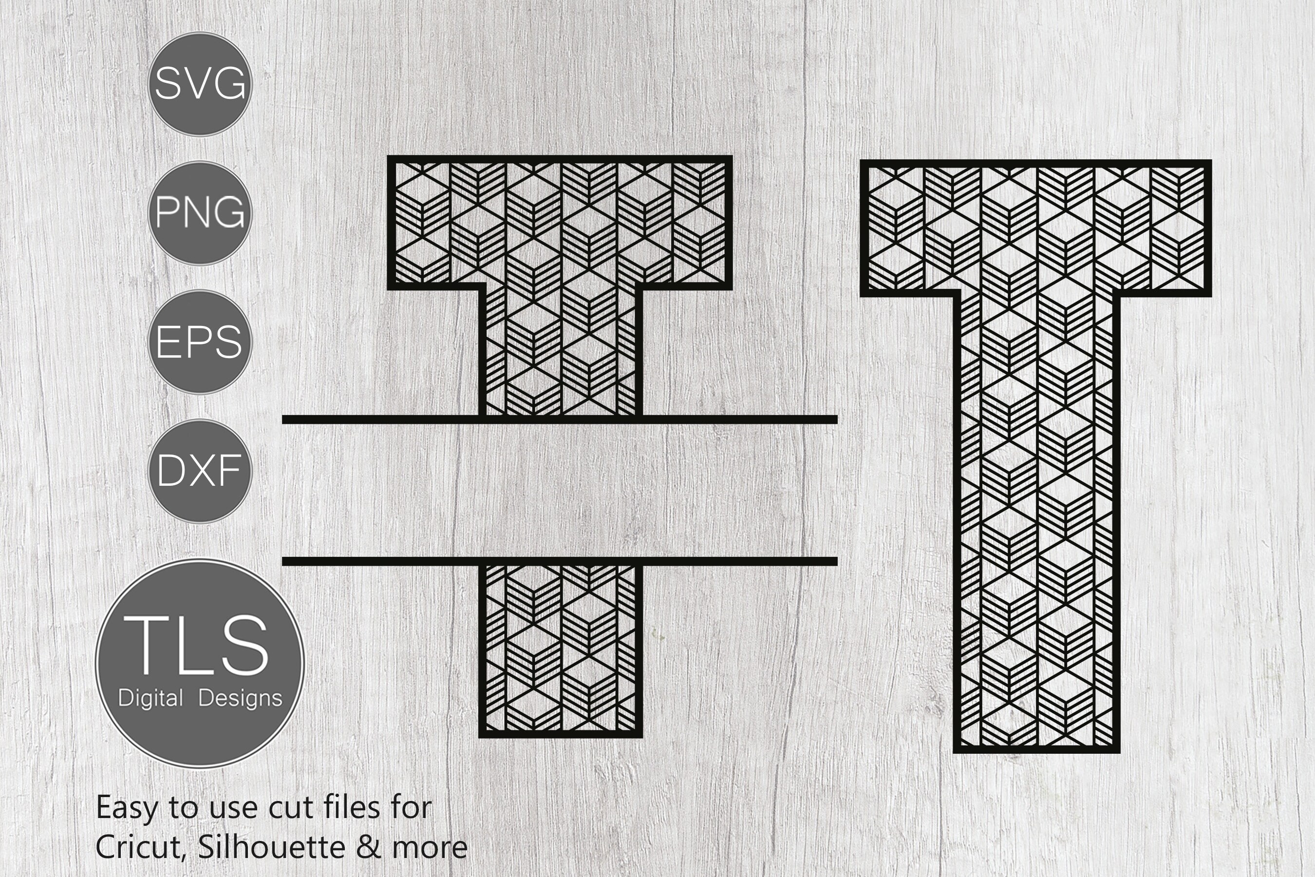 Split Monogram Letter T Geometric SVG Geometric Pattern - Etsy Australia