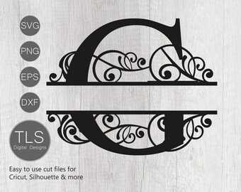 G Split Monogram Svg - Etsy