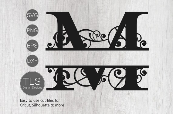 Split Letter M Split Letter Svg files M Split Monogram Svg Regal Style ...