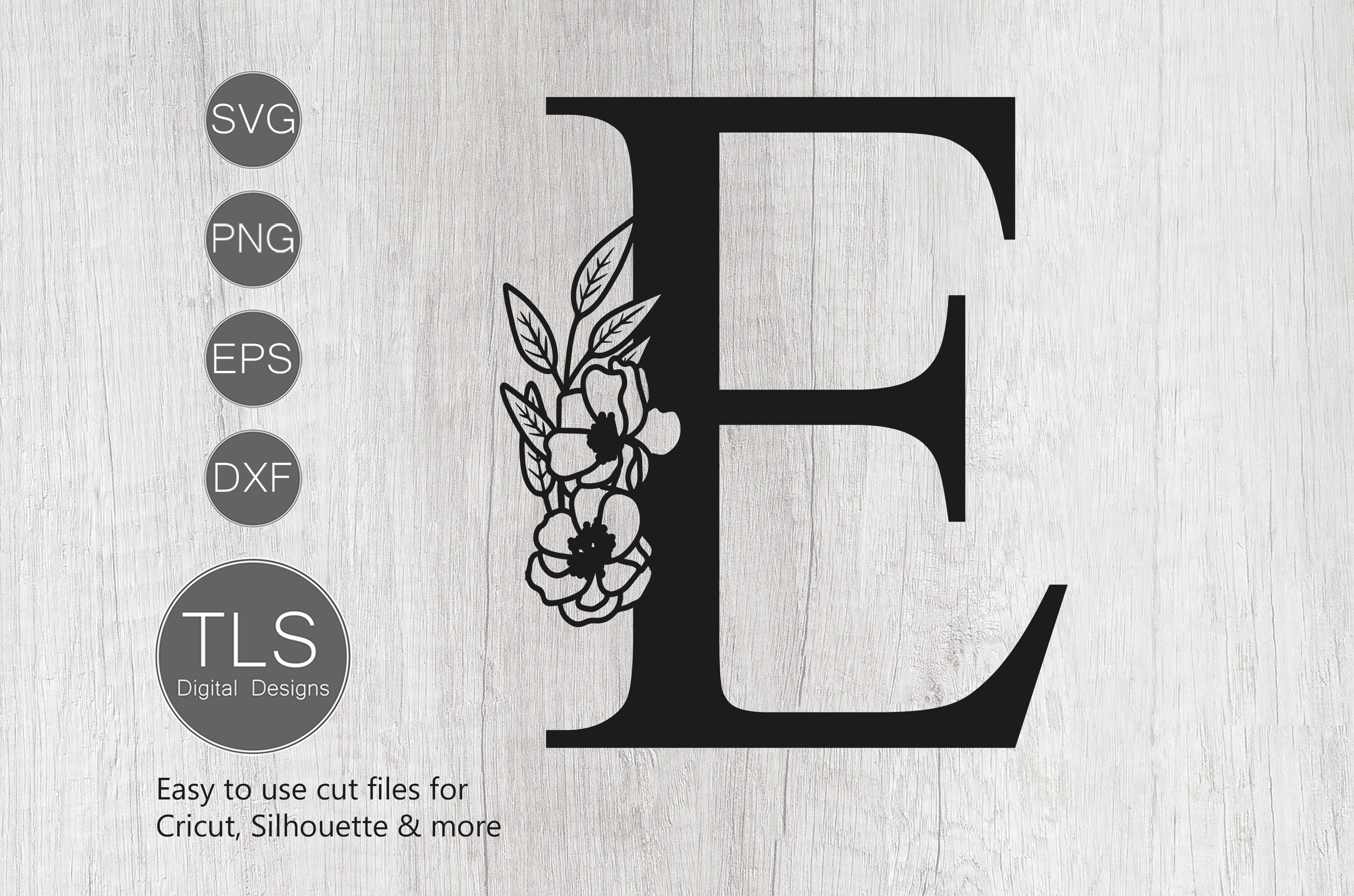 Letter E SVG Botanical alphabet svg Letter E cricut | Etsy